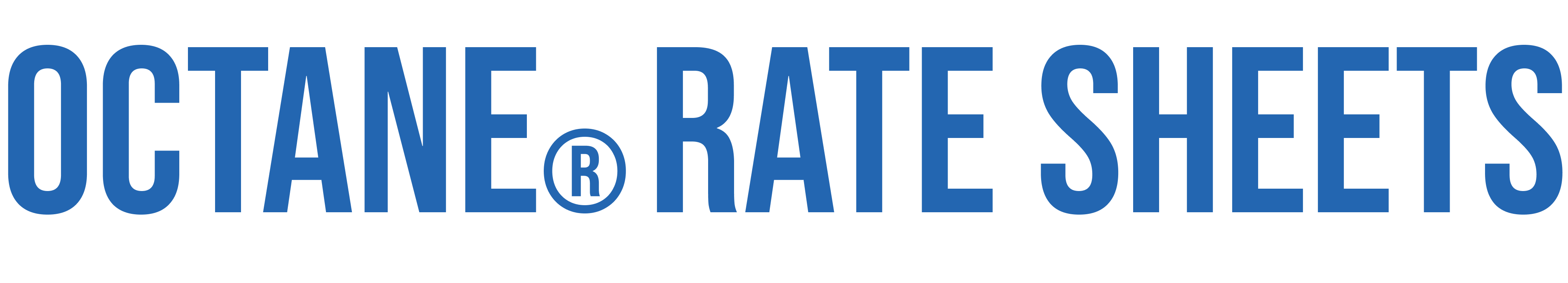 Octane Rate Sheets